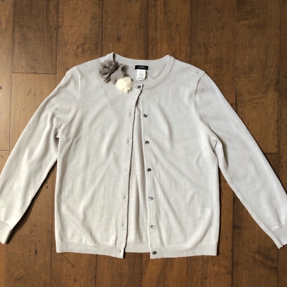 J. Crew | Sweaters | J Crew 0 Merino Wool Merino Rose Cardigan Med ...